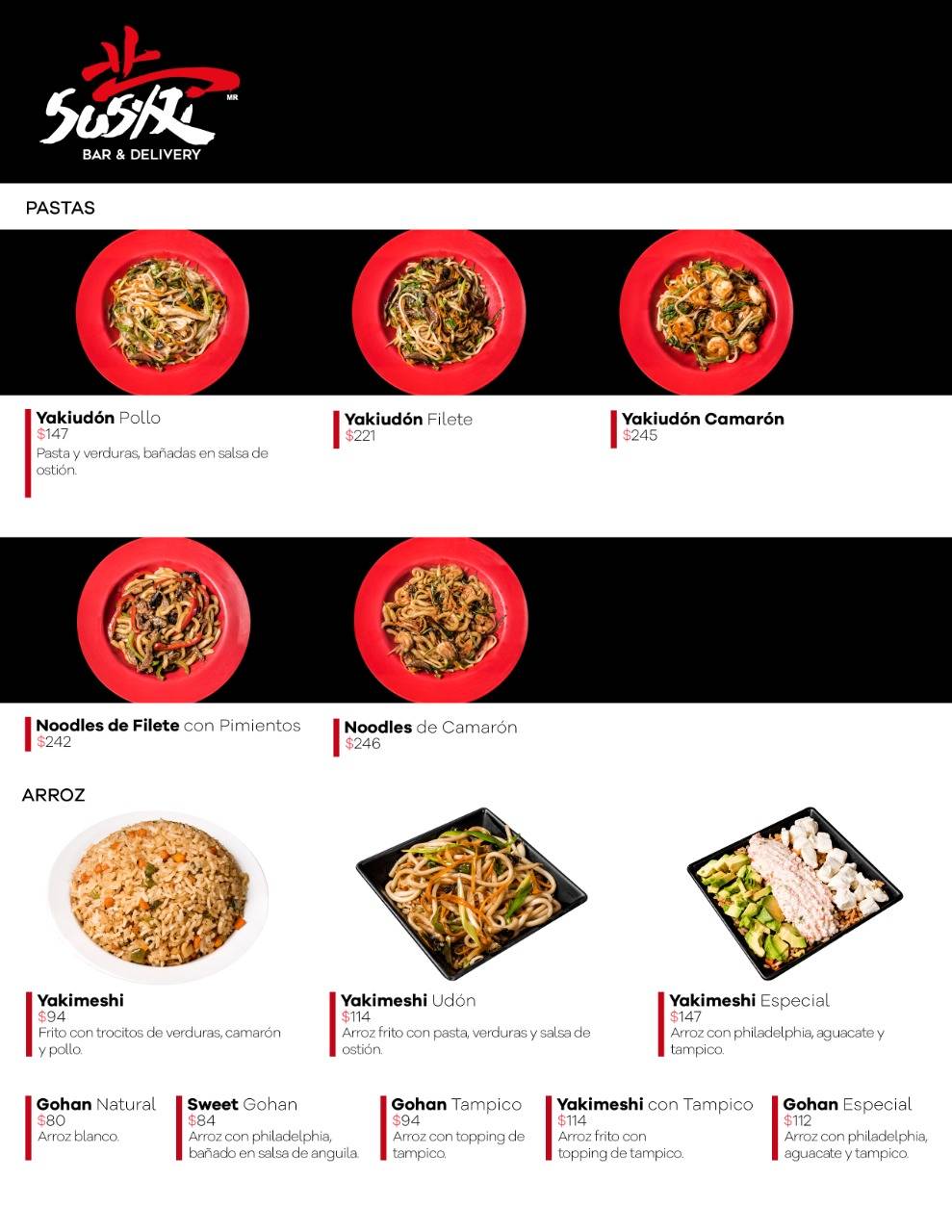 Carta de Sushi Bar & Delivery Justo Sierra, Mexicali, Calzada Justo ...