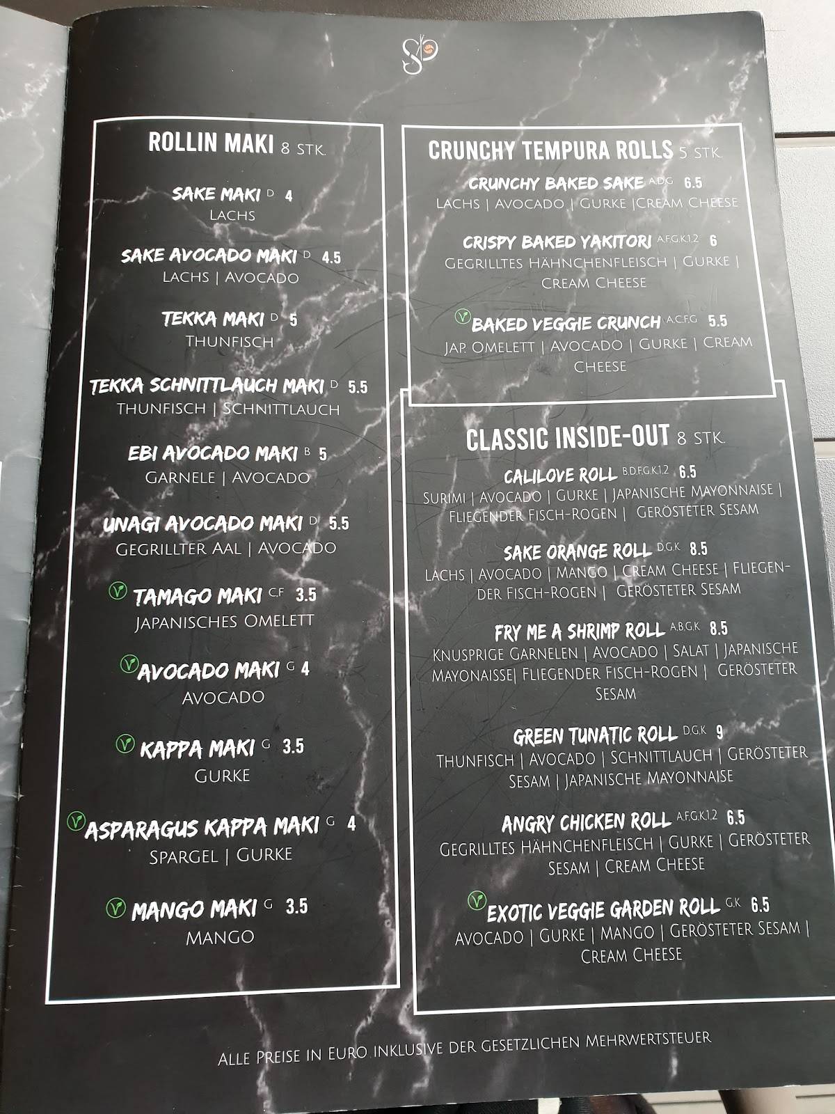 Speisekarte von Sushi Club - The Hidden Place, Radebeul