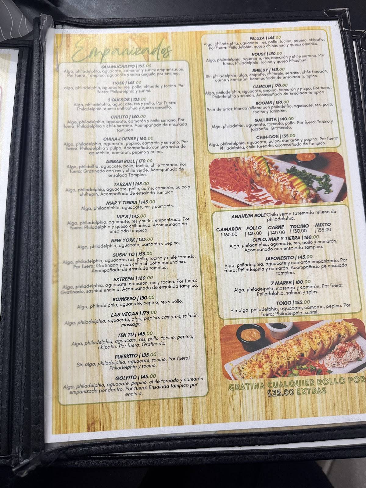 Menu at Sushi House restaurant, Nogales, Cjon. Hermosillo 325