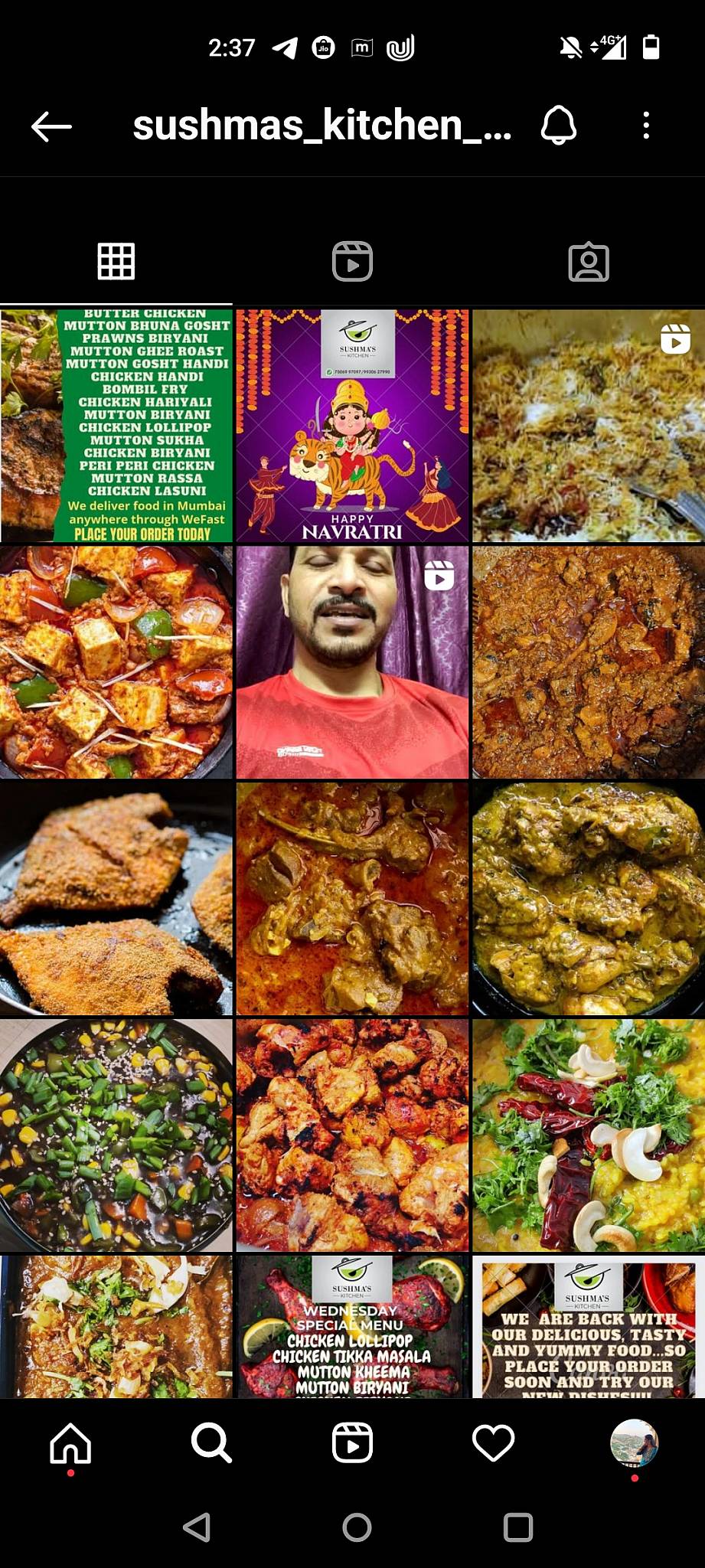 Menu at Sushma's Kitchen, Mumbai