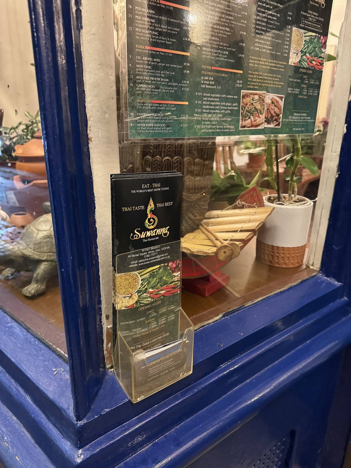 Menu at Suwanna Thai Restaurant, Witney
