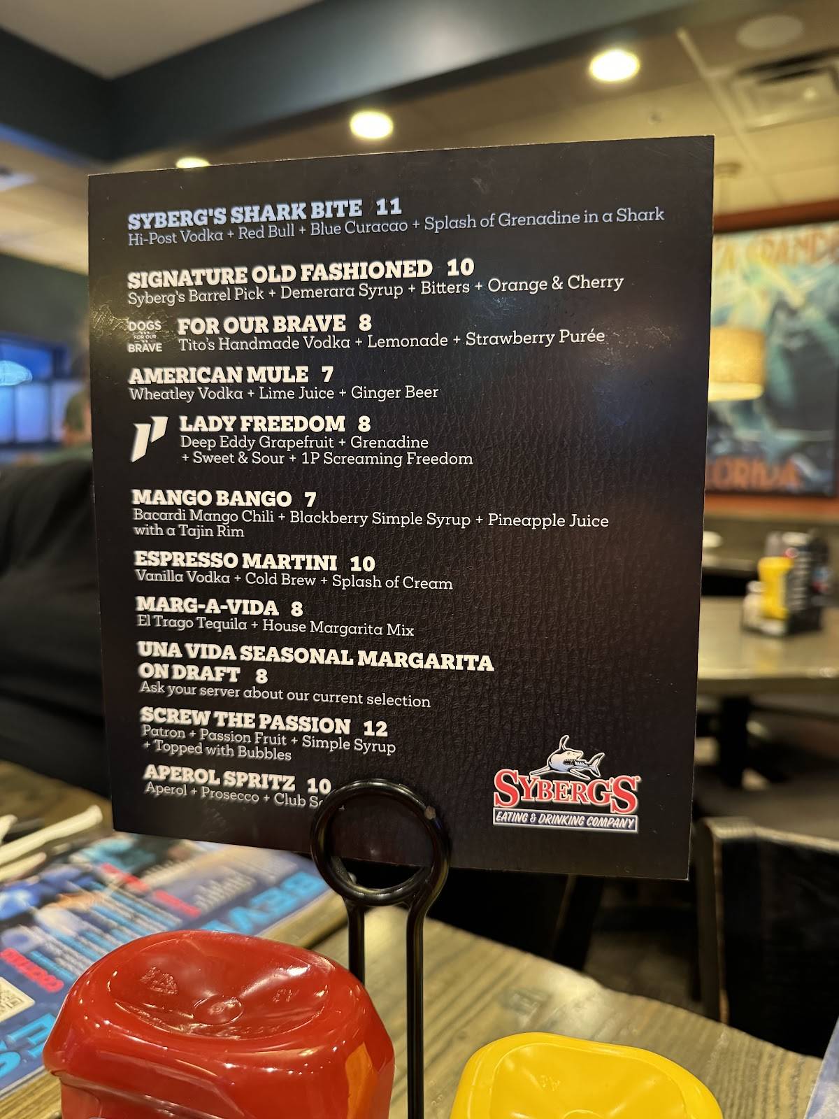 Menu at Syberg's St. Peters pub & bar, St. Peters