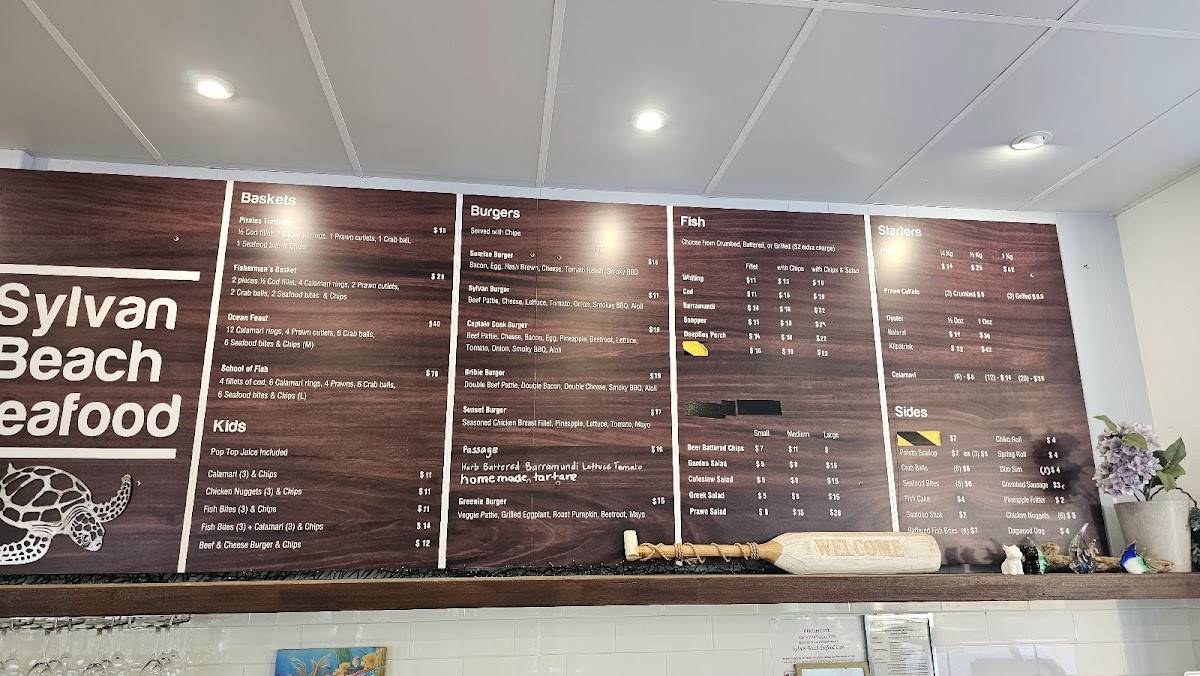 Menu at Sylvan Beach Seafood Cafe, Bellara
