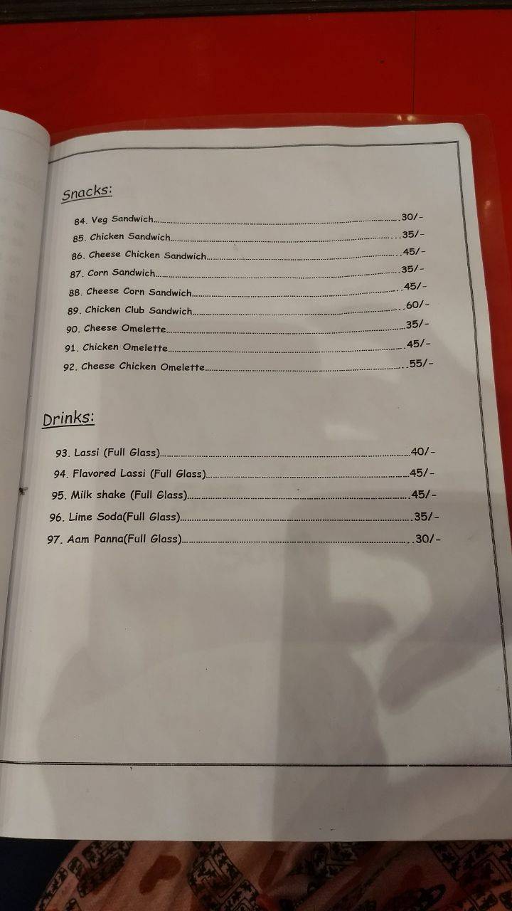 Menu at T.A.M Restaurant, Kolkata