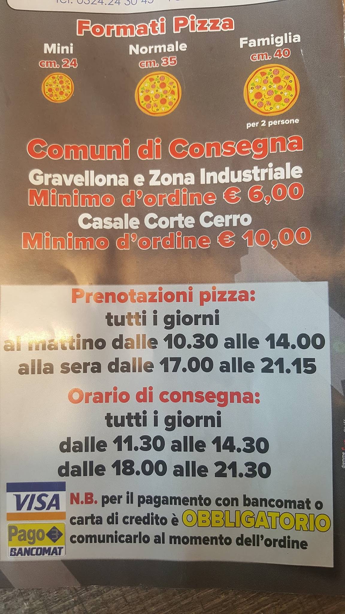 Menu at TAXI PIZZA restaurant, Gravellona Toce