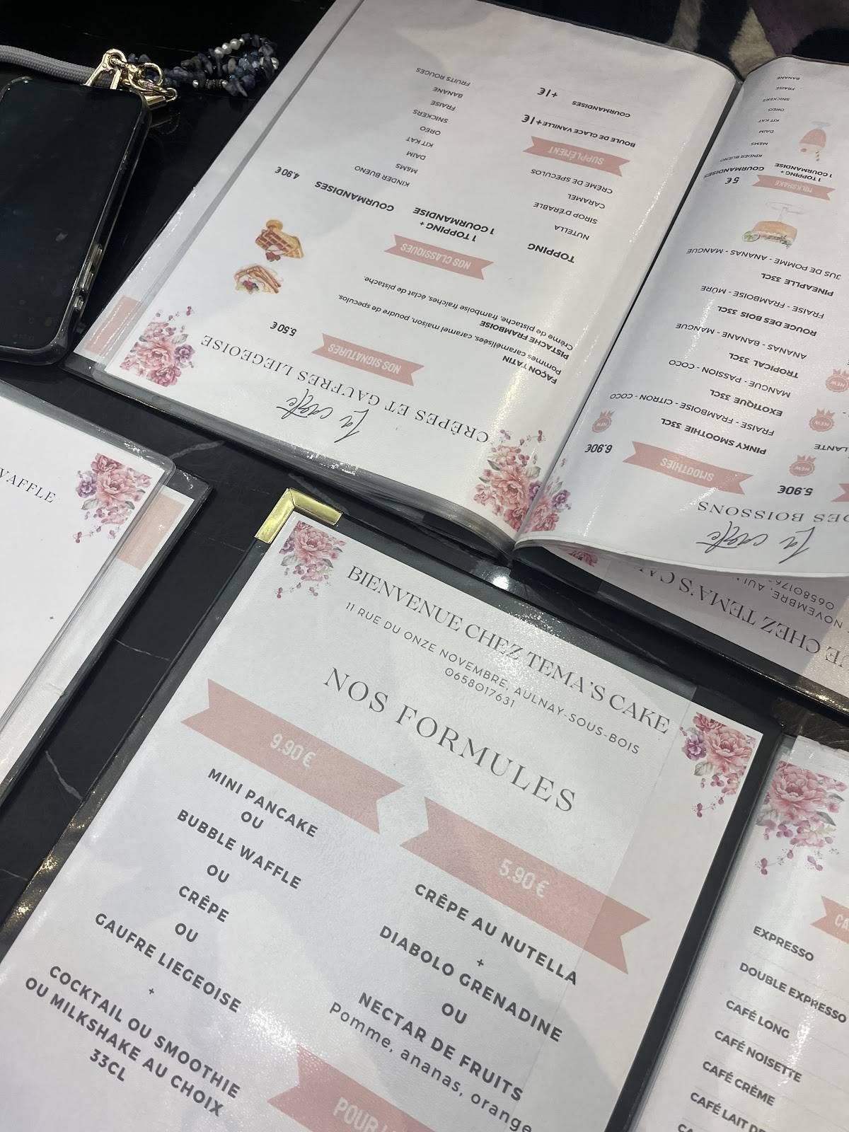 Menu au TEMA'S CAKE desserts, Aulnay-sous-Bois