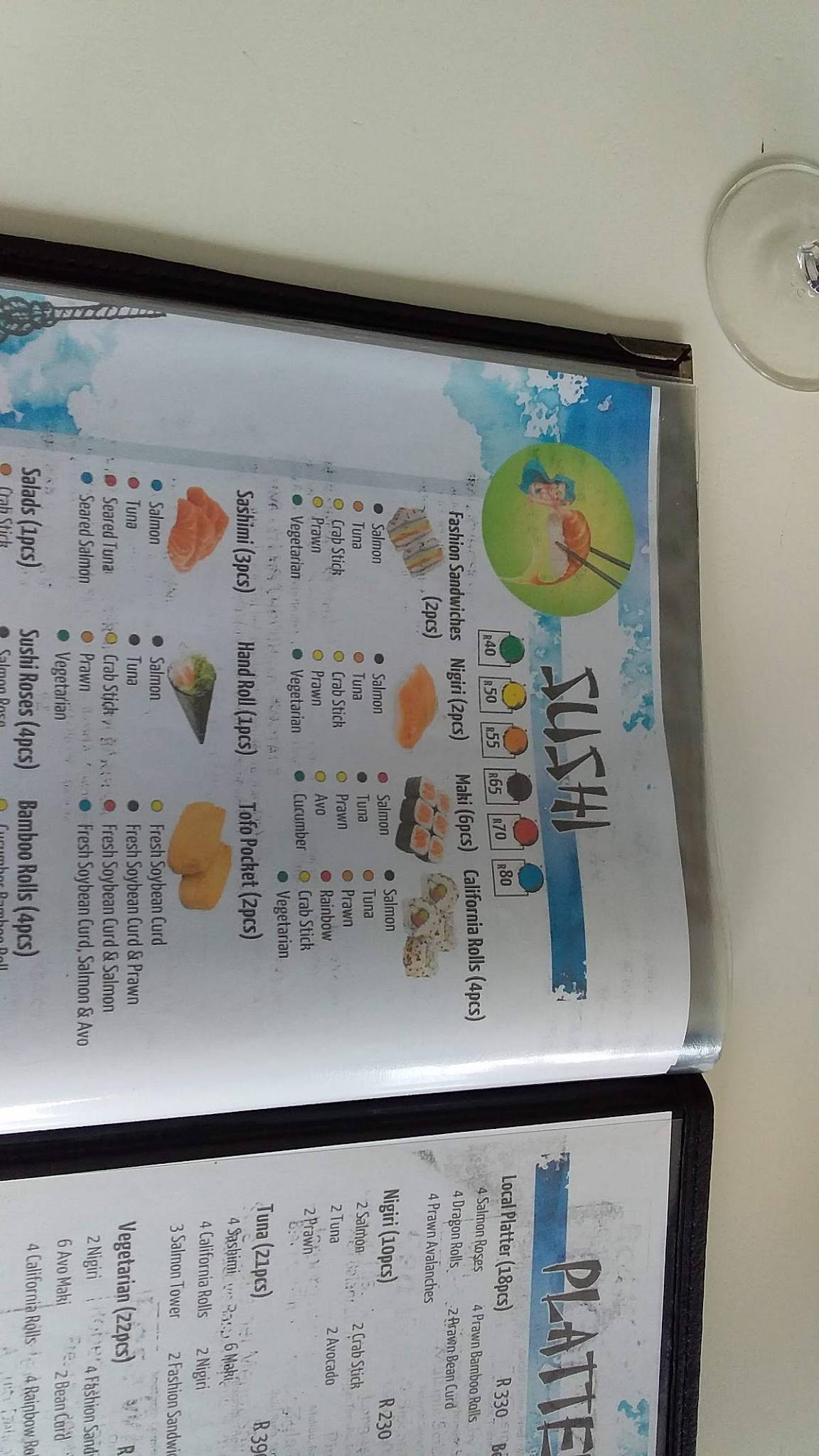 Menu at THE BEACH BAR, Scottburgh