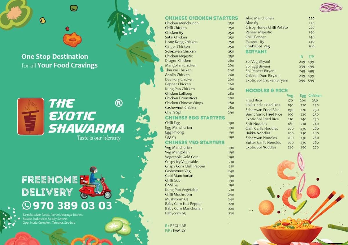 Menu at The Exotic Grill - Multicuisine Restaurant, Hyderabad, shop 1