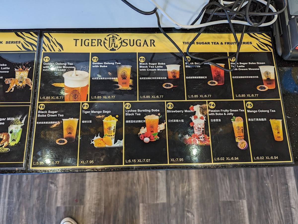 Menu at TIGER SUGAR Colorado desserts, Westminster