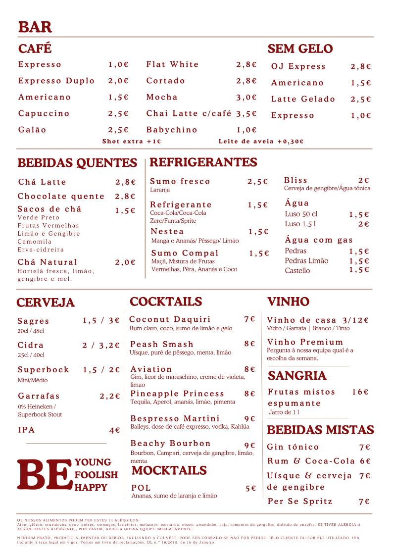 Menu at TUGO'S restaurant, Ferrel