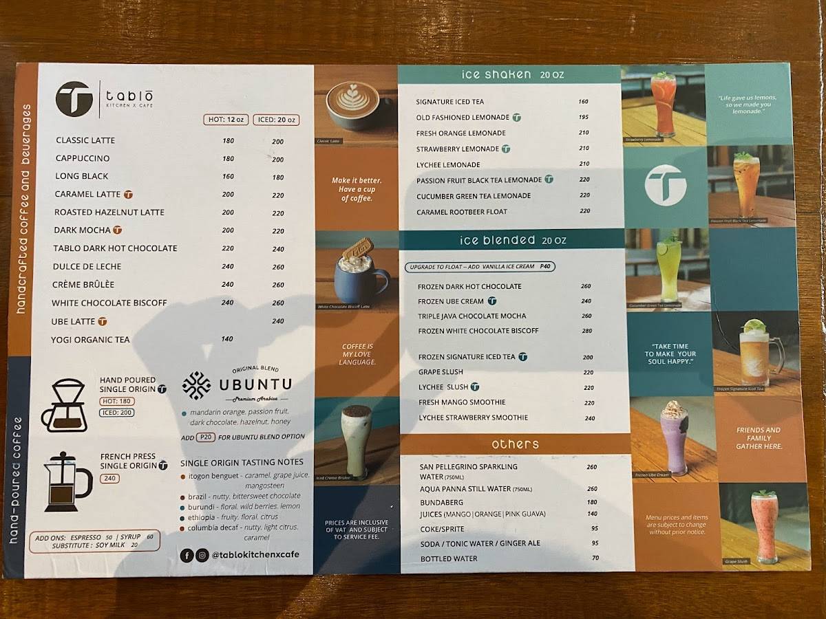 Menu at Tablo Kitchen x Cafe - BF Homes, Parañaque City, Parañaque