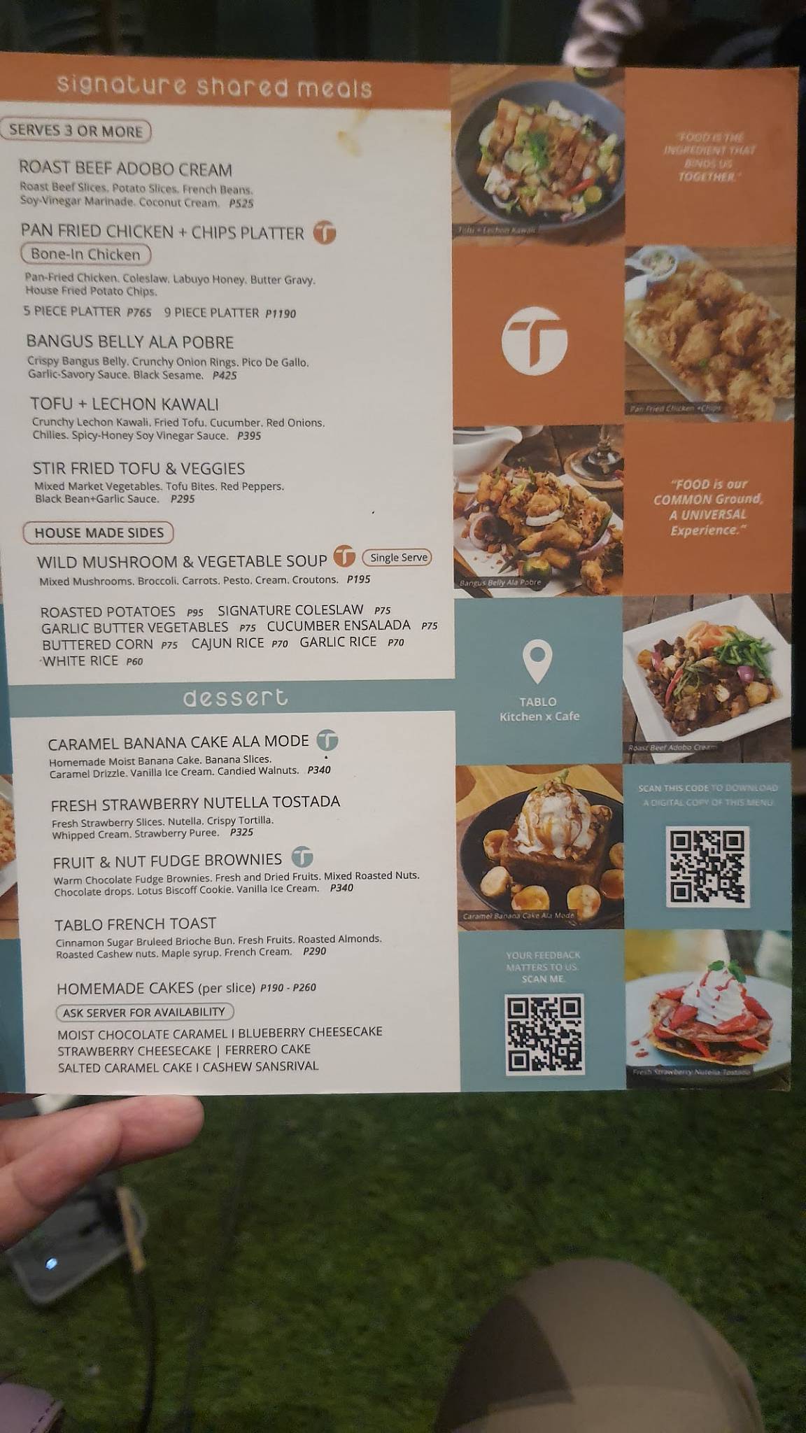 Menu at Tablo Kitchen x Cafe - BF Homes, Parañaque City, Parañaque