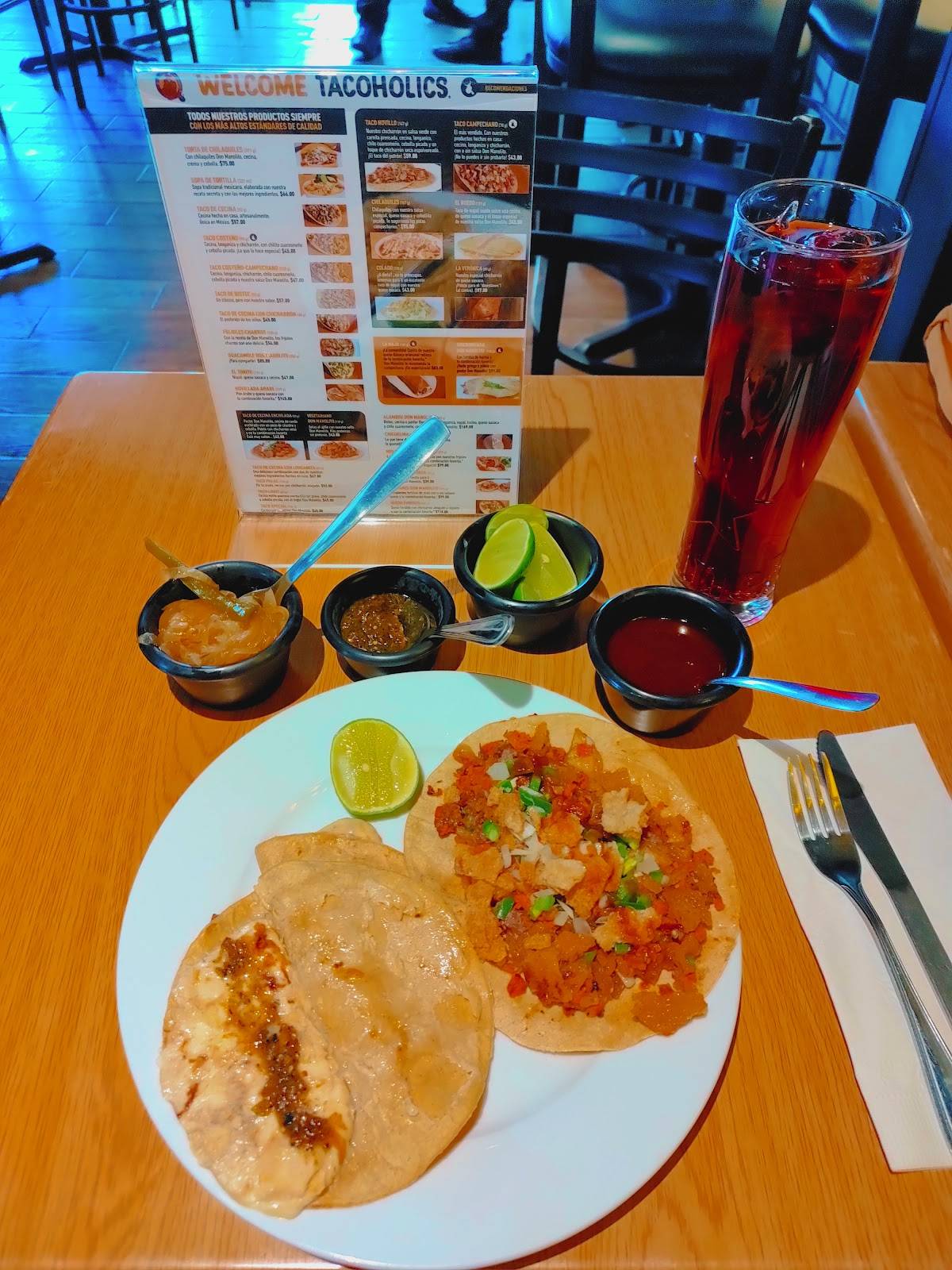 Menu at Tacos Don Manolito Pedregal restaurant, Mexico City, Av. de Las ...