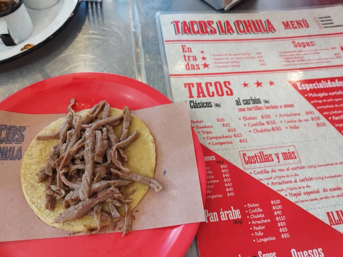 Carta del restaurante Tacos La Chula Revolución, Ciudad del México