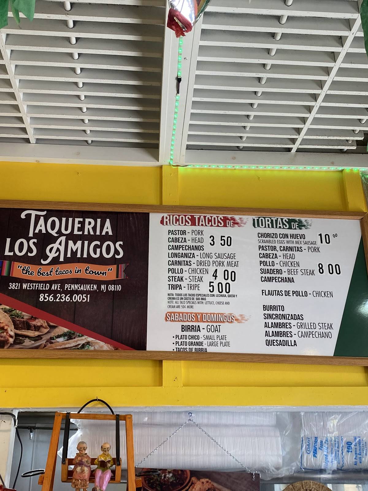Menu at Tacos Tortas restaurant, Pennsauken Township