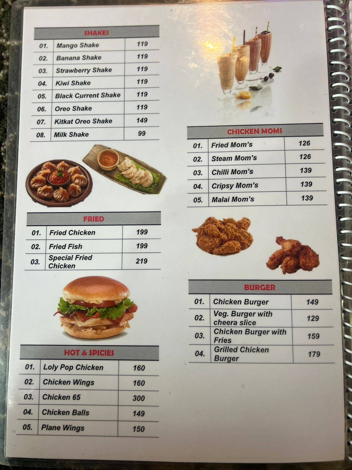Menu at Tak's Take Out, Awantipora