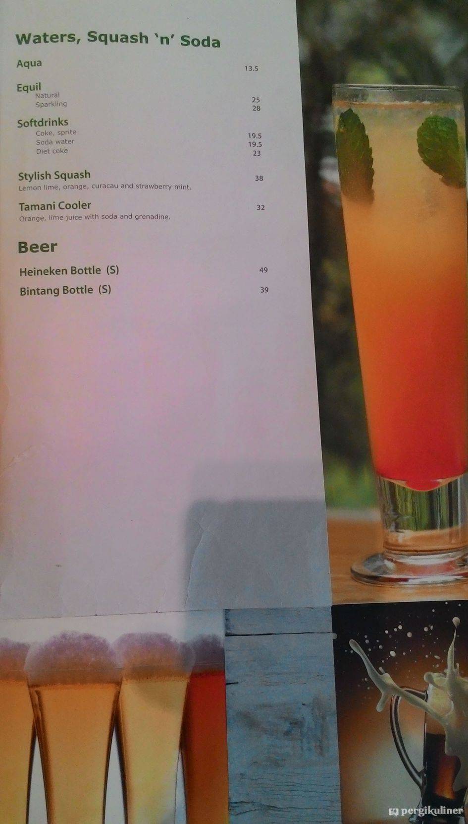Menu at Tamani Kafe cafe, Jakarta, Jalan Hayam Wuruk No.96A