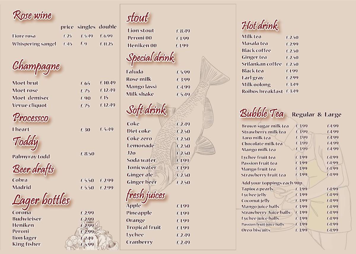 Menu at Tamil Square- Sri Lankan - South Indian Bar & Restaurant, Sutton