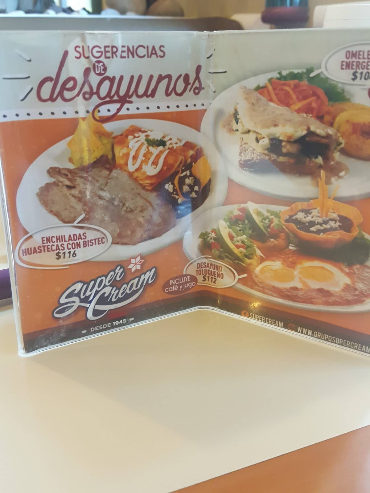 Carta del restaurante Super Cream Centro Histórico, Tampico