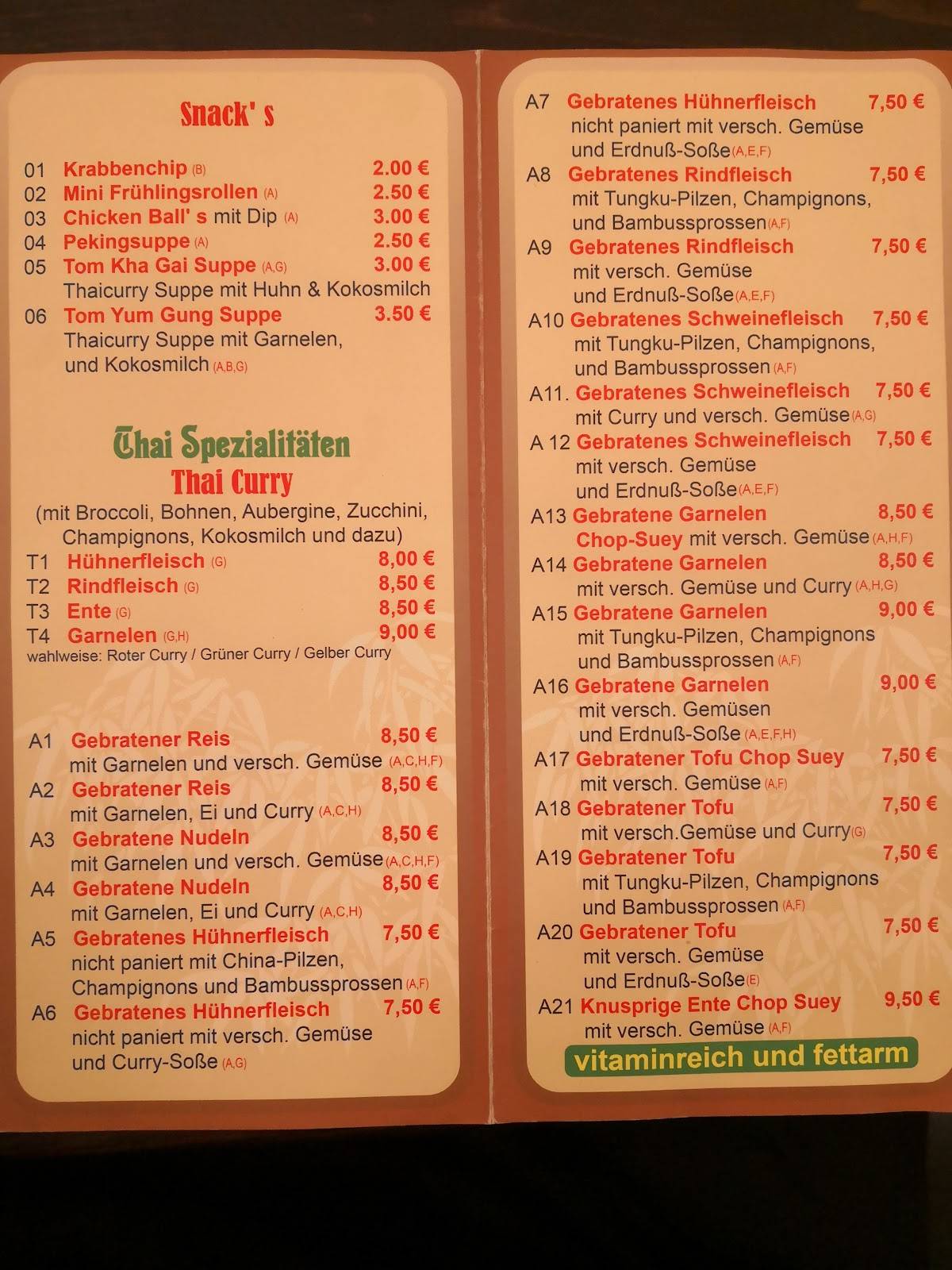 Speisekarte von Tan Do Asia Imbiss restaurant, Mosbach