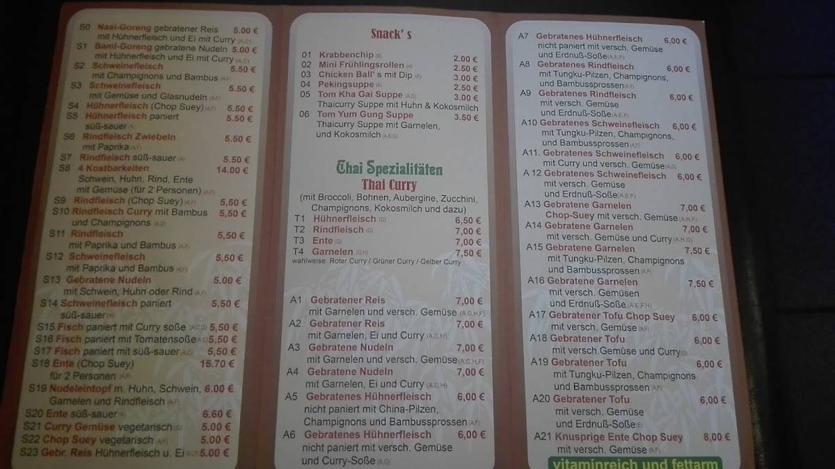 Speisekarte von Tan Do Asia Imbiss restaurant, Mosbach