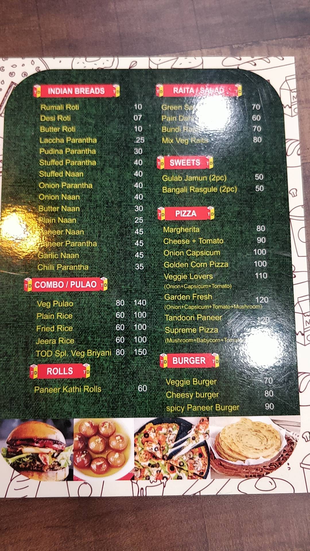 Menu at Taste Of Dilli, Delhi, Metro Pillar no