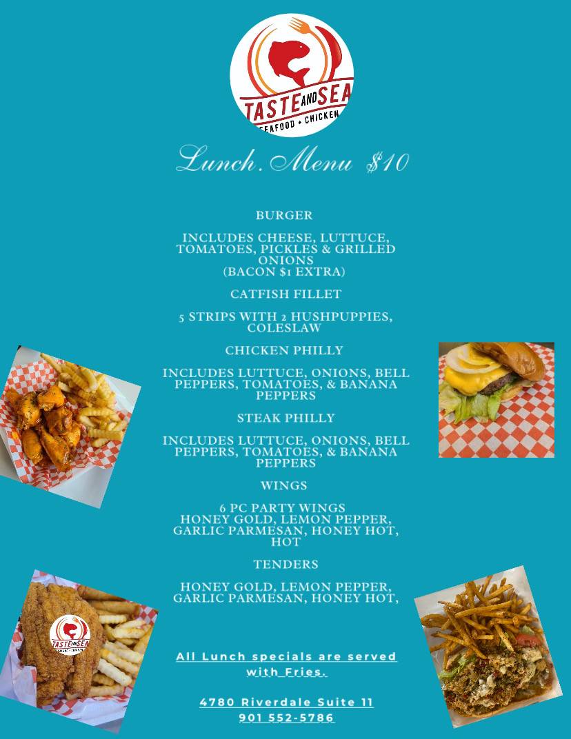 Menu at Taste & Sea desserts, Memphis