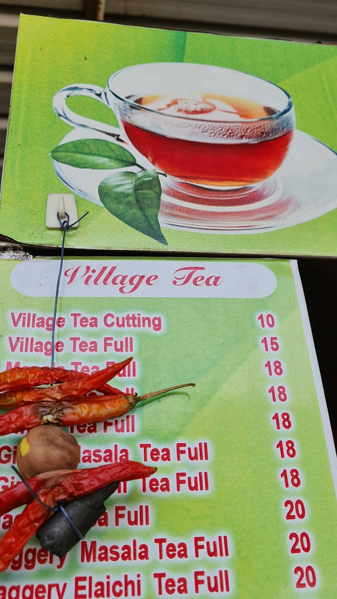Menu at Tea Break - Dosa hut, Mangaluru