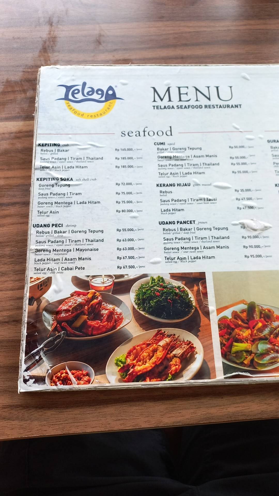 Menu at Telaga Seafood Restaurant Lavon, Suka Harja, Happy Walk