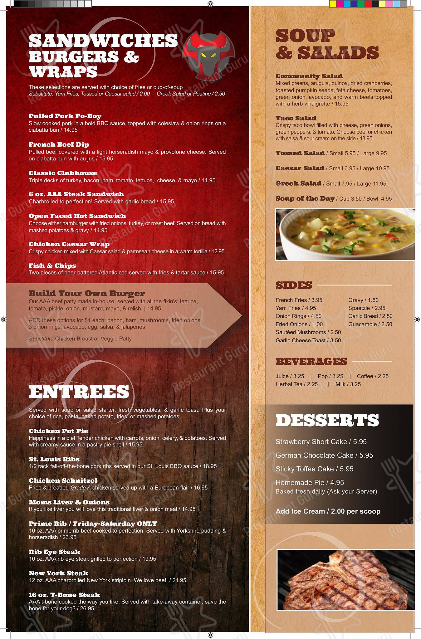 Menu at Texas Gate pub & bar, Cochrane