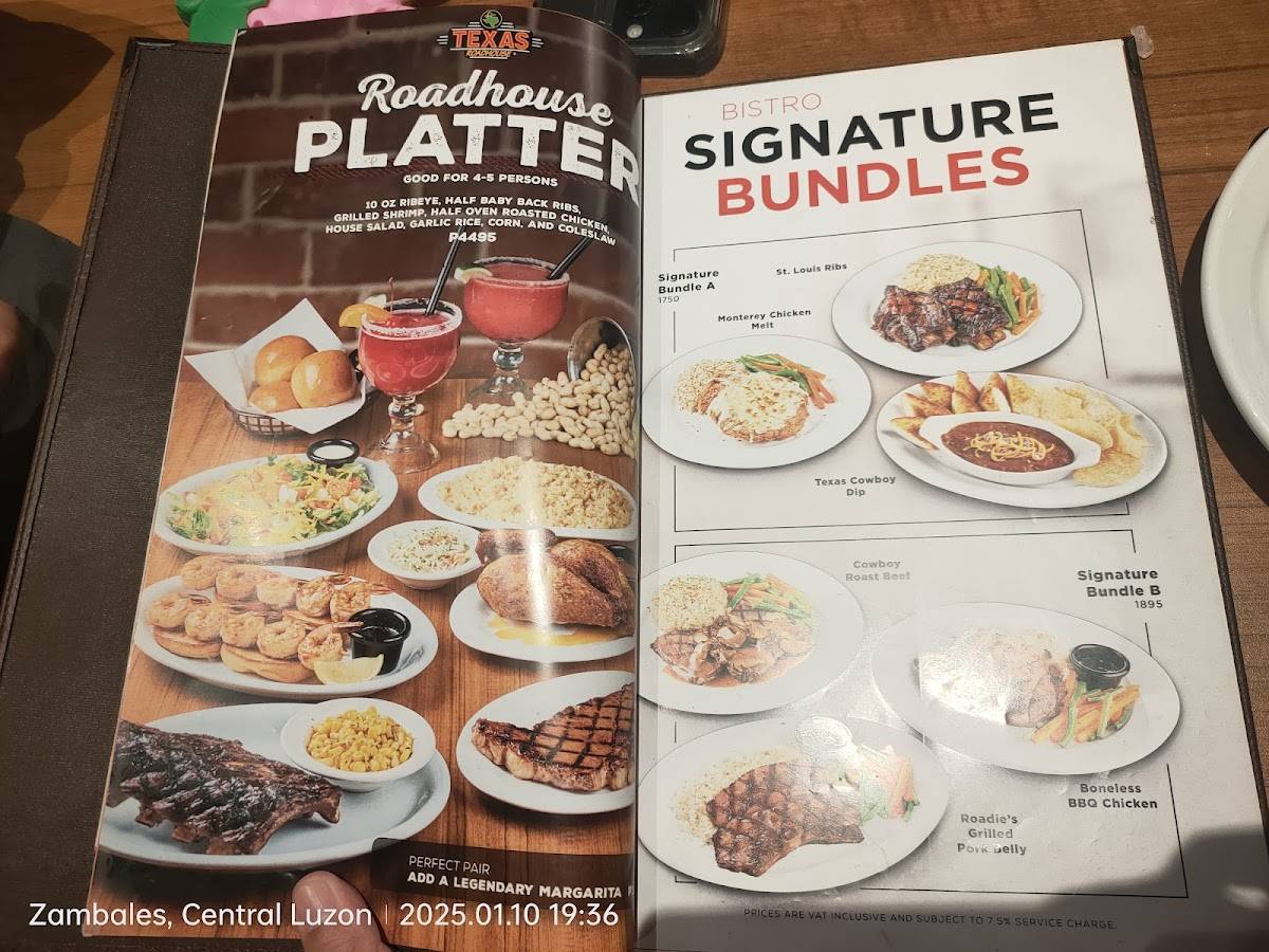Menu at Texas Roadhouse - Harbor Point restaurant, Subic Bay Freeport Zone
