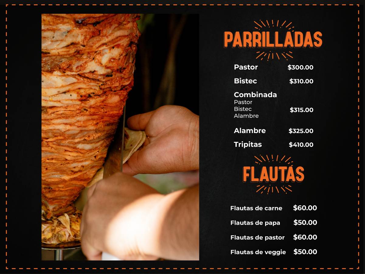 Carta del restaurante Teyopastor Taquería - Sucursal Margarito Herrera ...