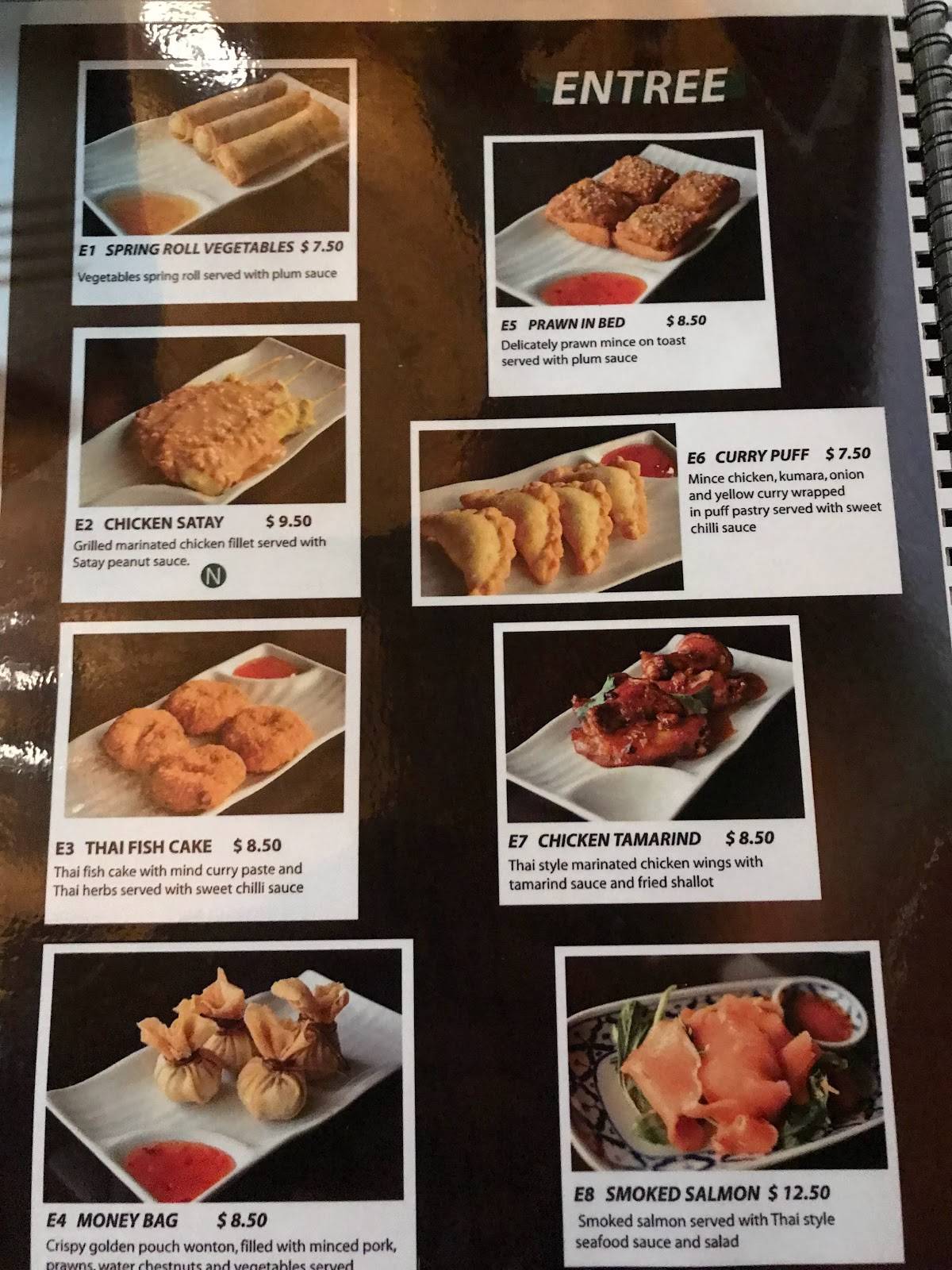 Menu at Thai Lagoon Restaurant, Paraparaumu