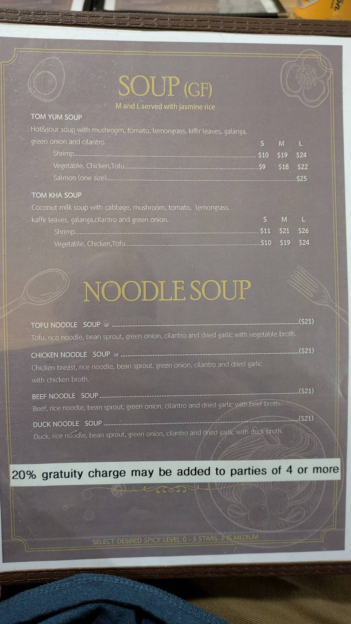 Menu at Thai Plate restaurant, Jackson, 145 N Glenwood St