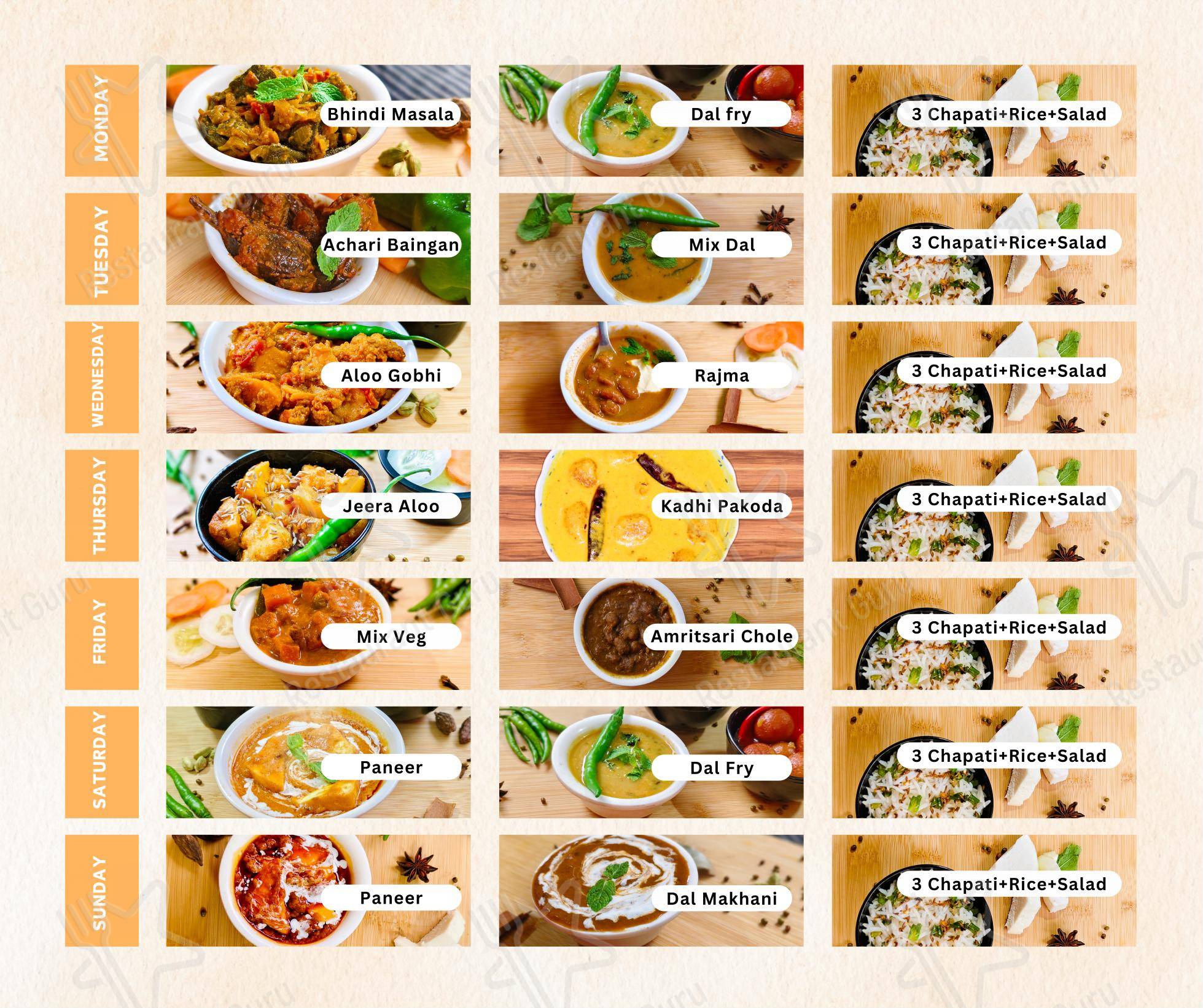 Menu at Thali Ananta - Best thali in Indore, Indore