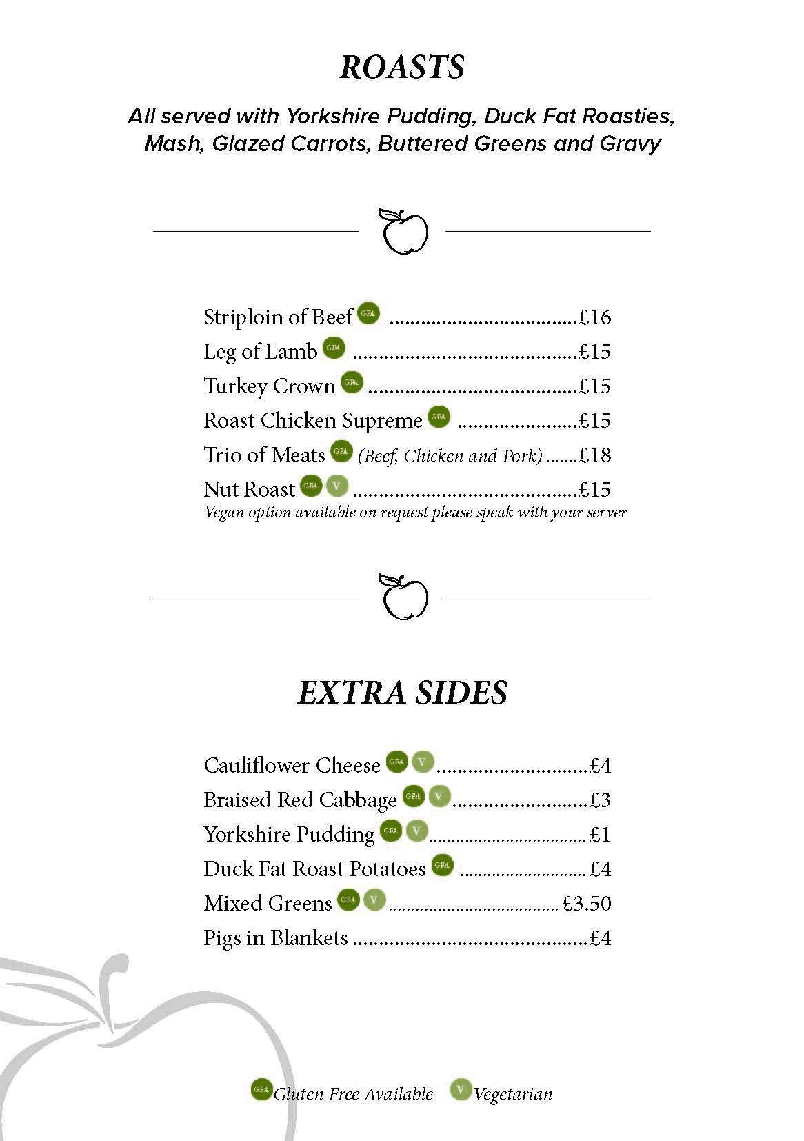 Menu at The Apple Inn pub & bar, Lucker