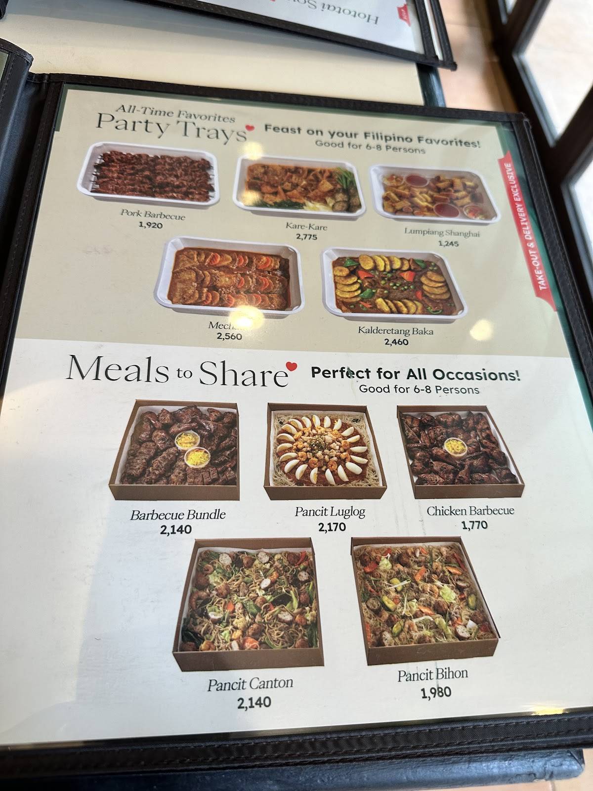Menu at The Aristocrat Restaurant - Jupiter, Makati, 146 Jupiter