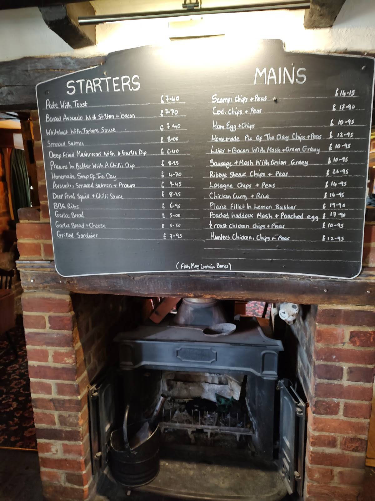 Menu at The Black Bull pub & bar, Ongar