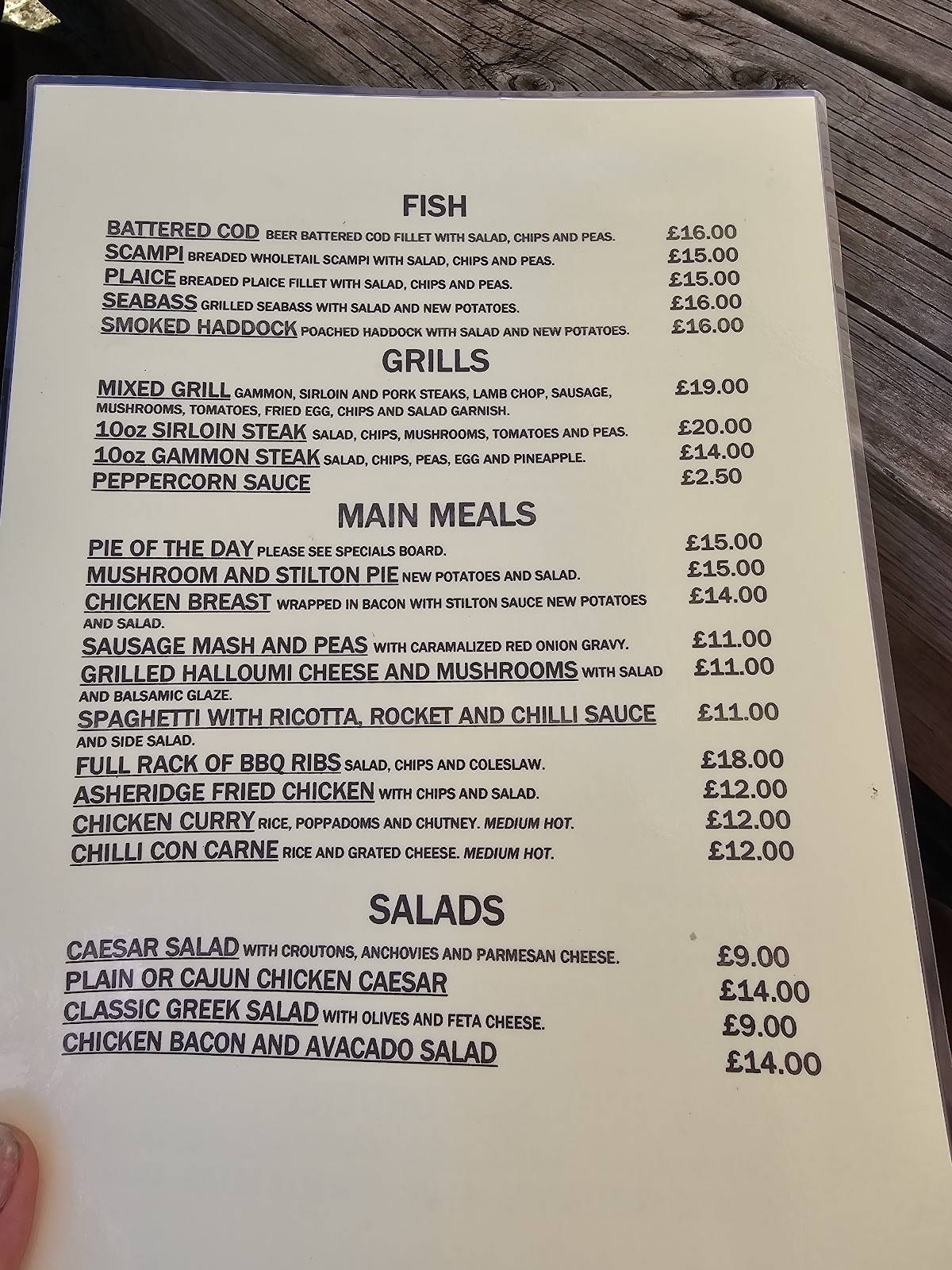 Menu at The Blue Ball pub & bar, Chesham