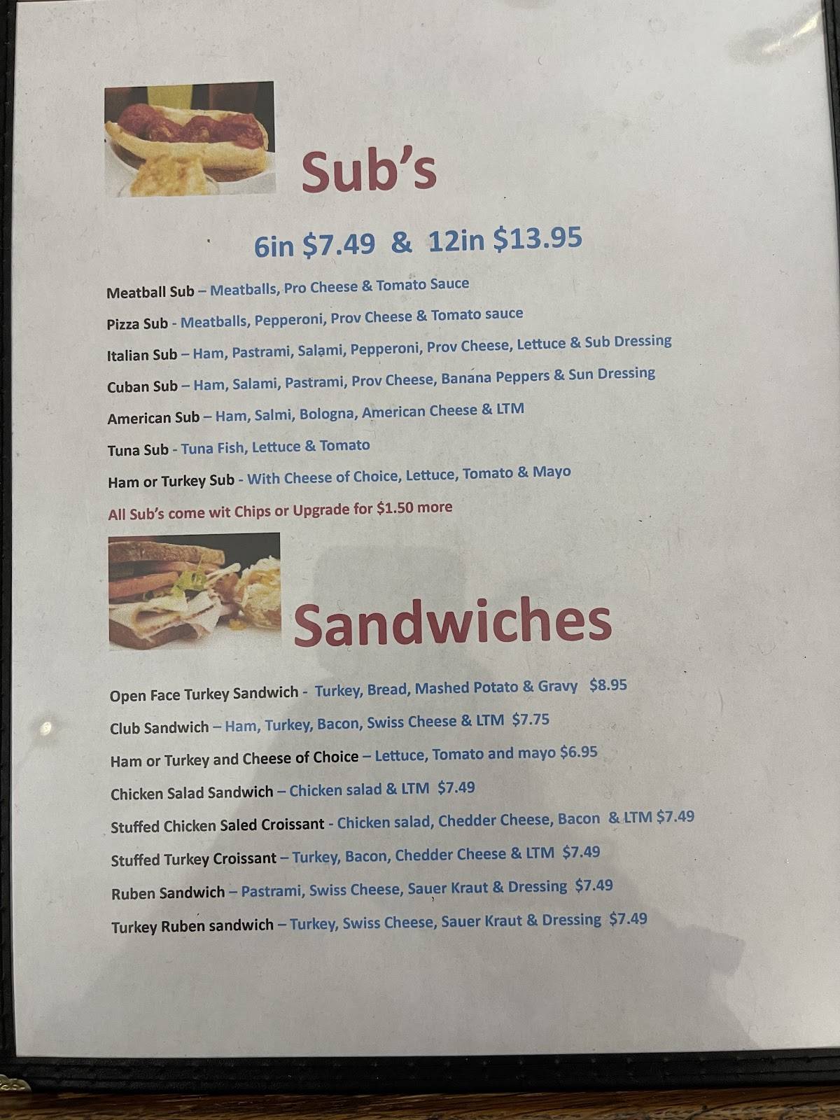 Menu at The Blue Lady & Everafter Florist cafe, Bedford