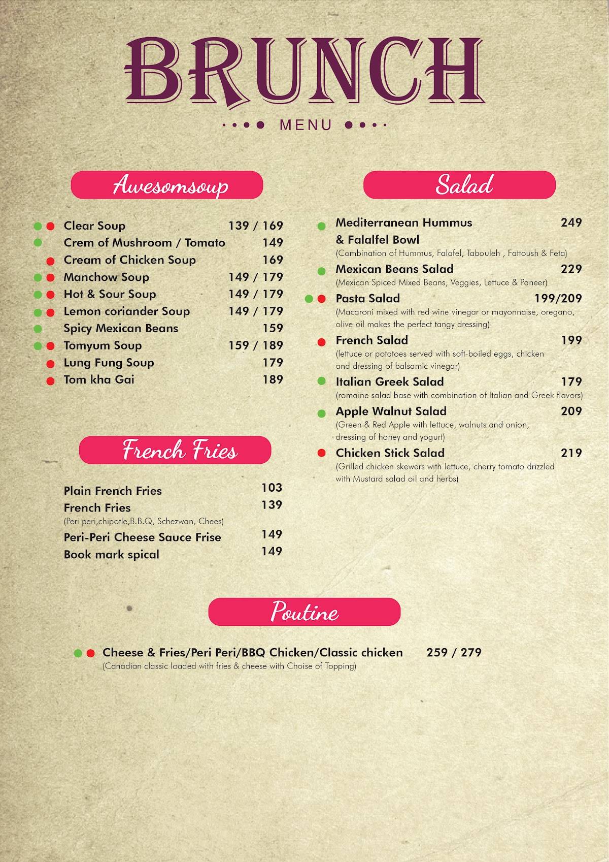 Menu at The Bookmark Cafe, Kalyan