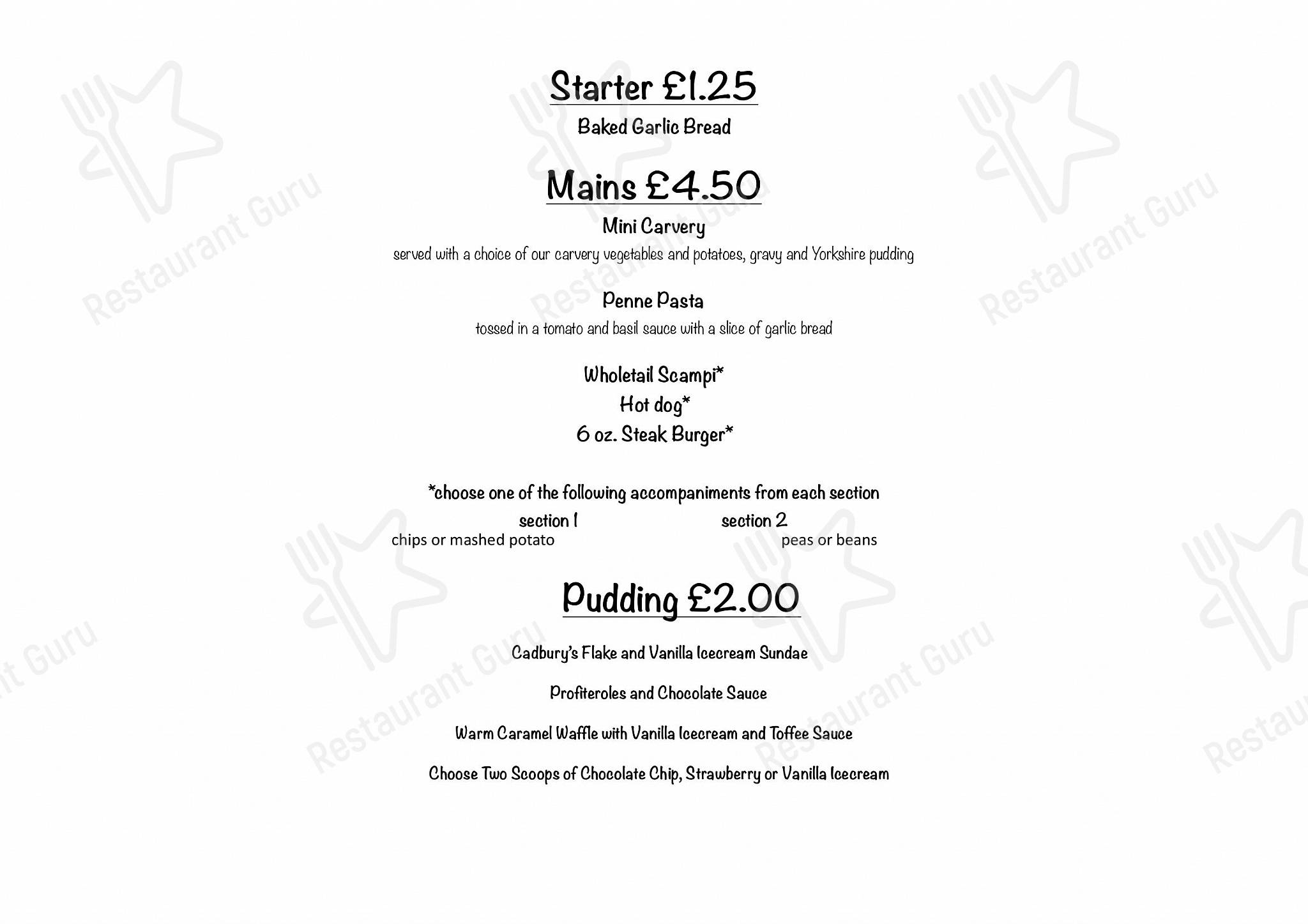 Menu at The Bunbury Arms pub & bar, Bury Saint Edmunds