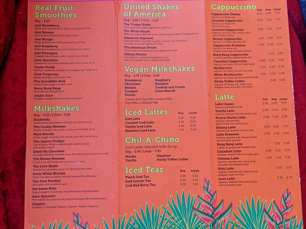Menu at The Caffeine Club, Plymouth