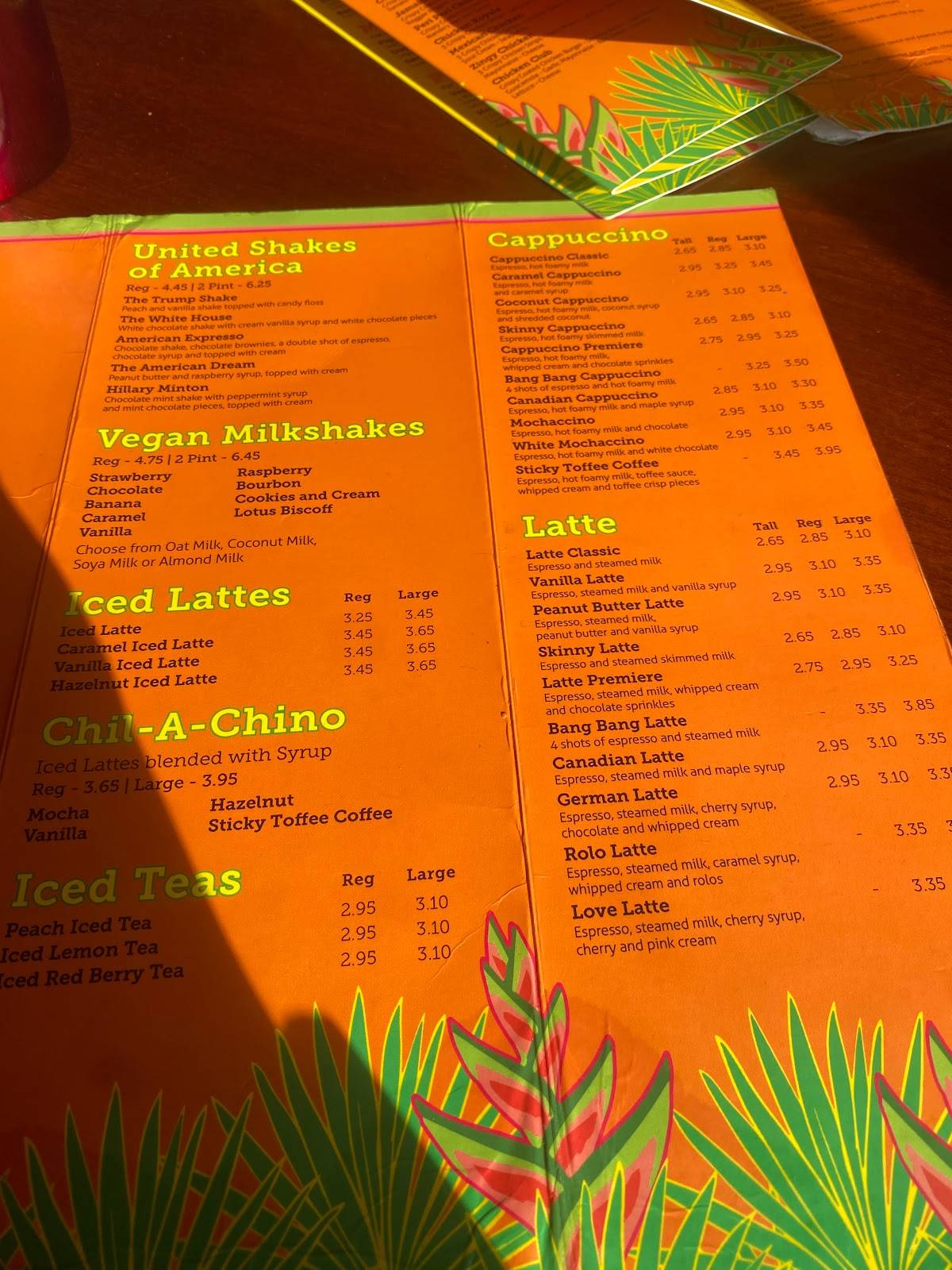 Menu at The Caffeine Club, Plymouth
