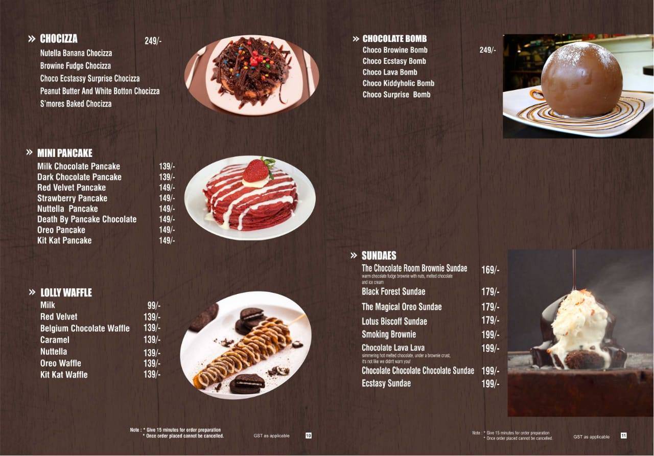 Menu at The Chocolate Room, Patna, First Floor