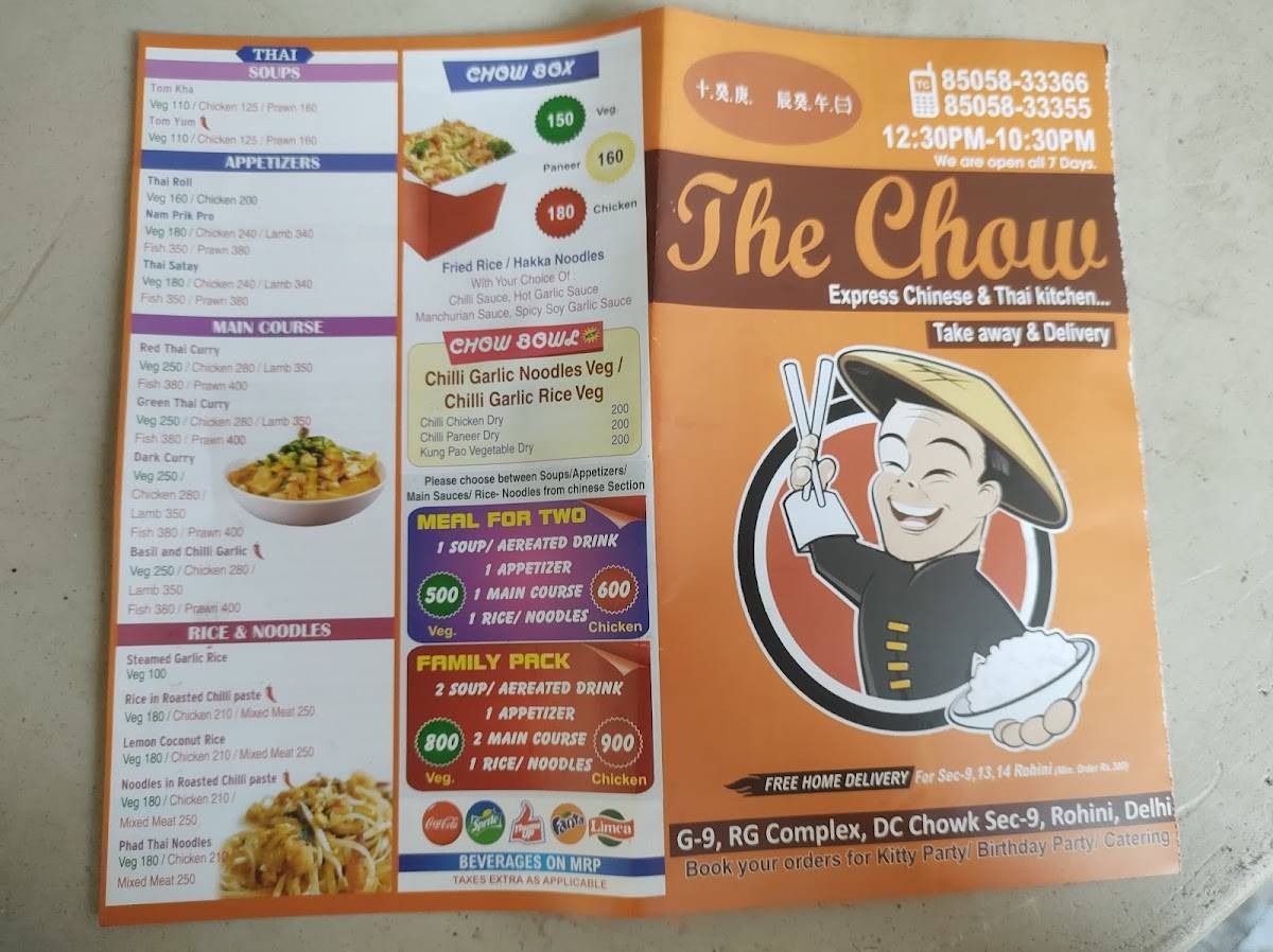 Menu at The Chow, Delhi, Plaza Market