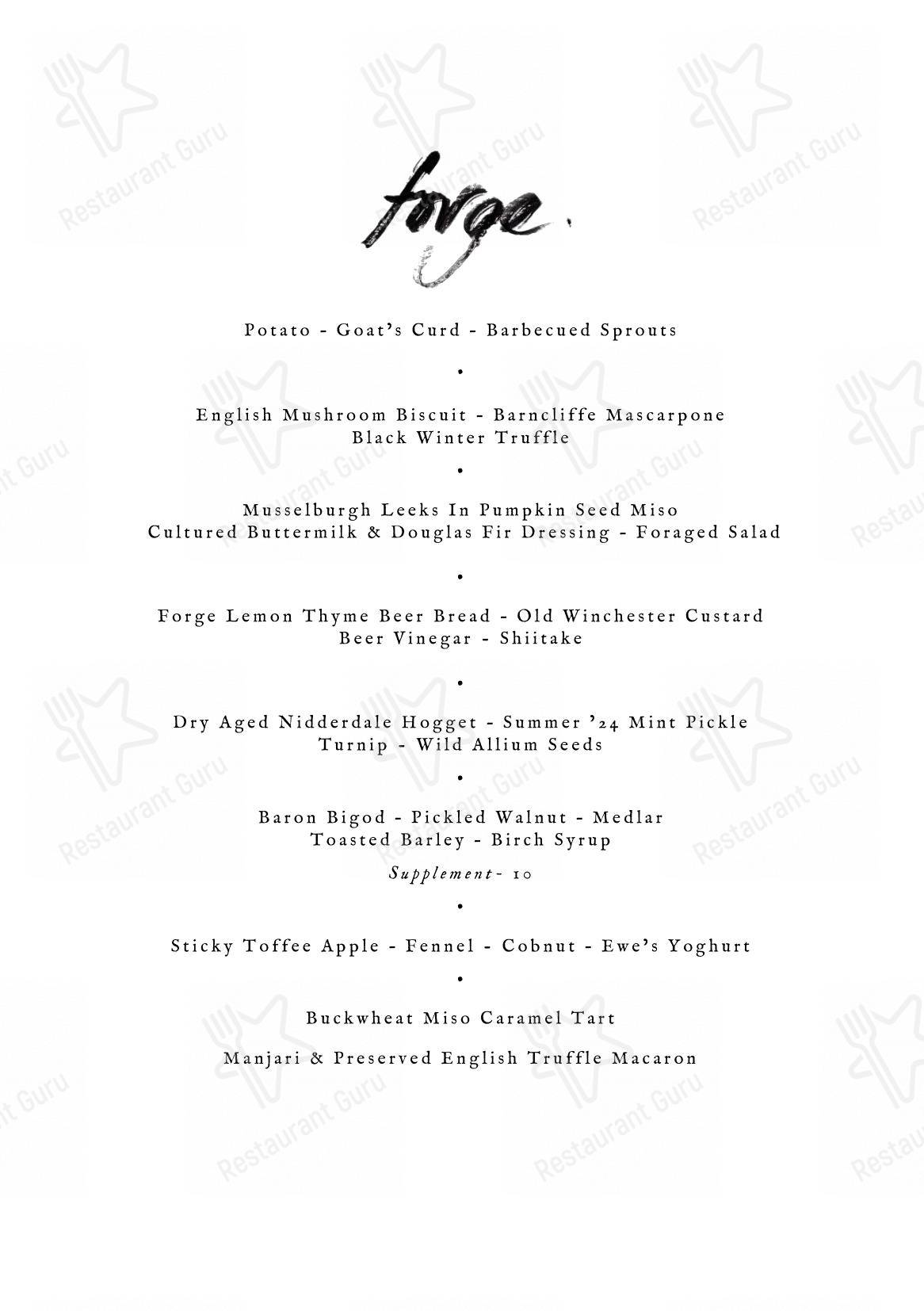 Menu at The Coach House restaurant, Middleton Tyas