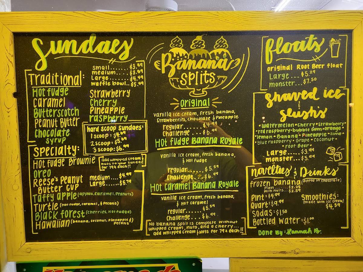 Menu at The Dairy Palace, Tinley Park