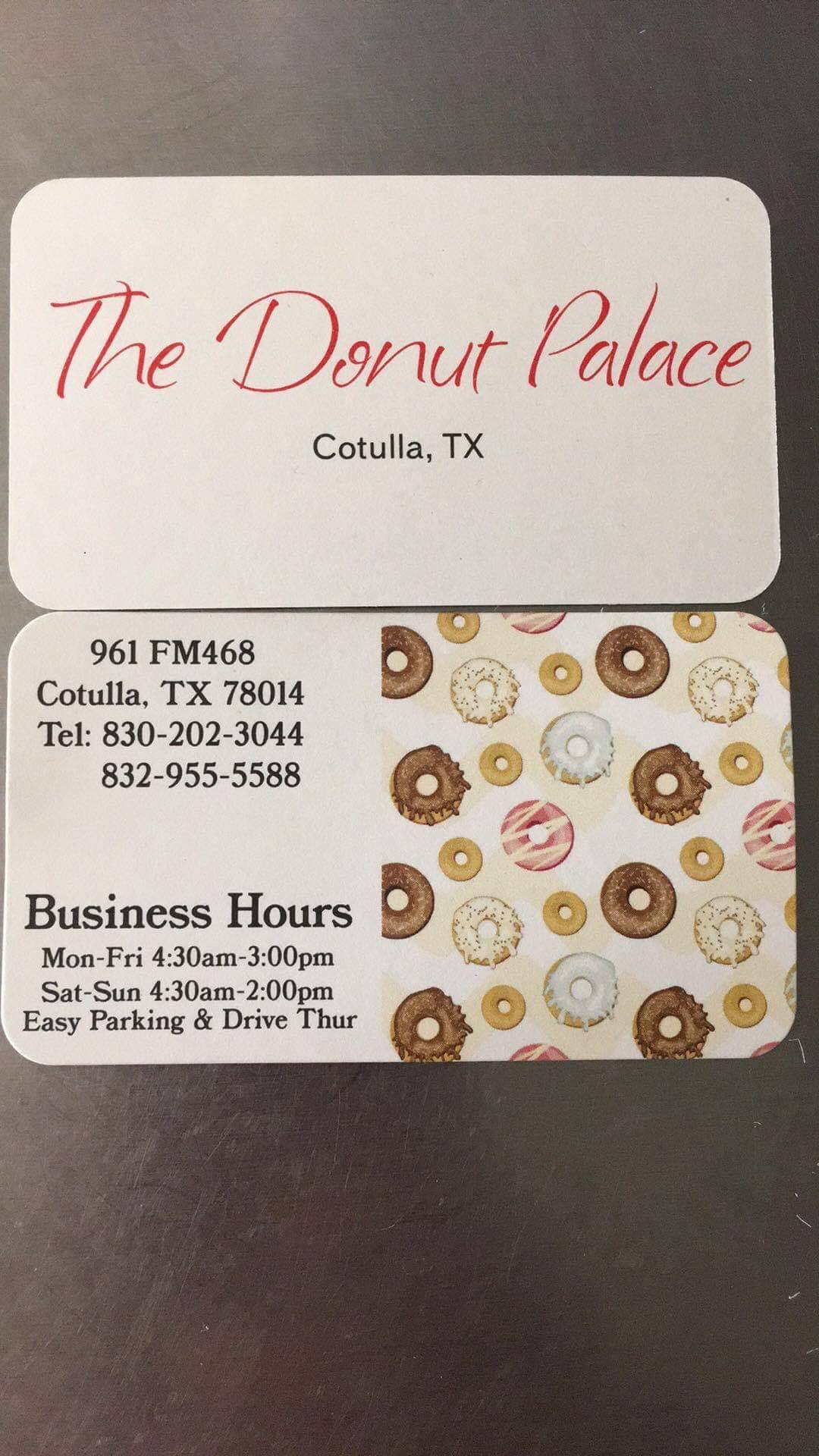 Menu at The Donut Palace, Cotulla