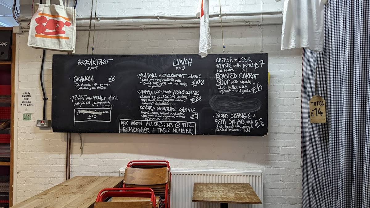 Menu at The Dusty Knuckle Bakery, London
